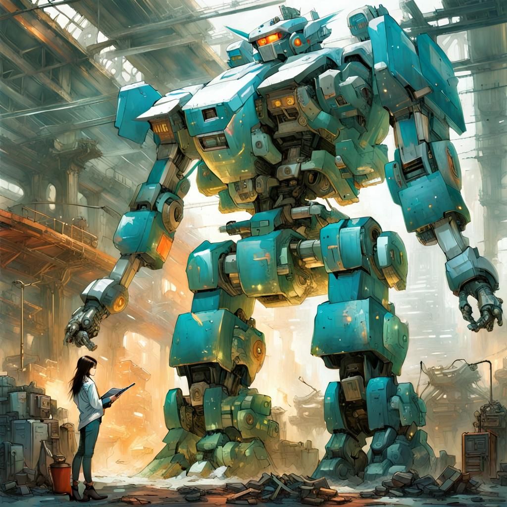 Mecha engineer, ver. 2 - AI Generated Artwork - NightCafe Creator