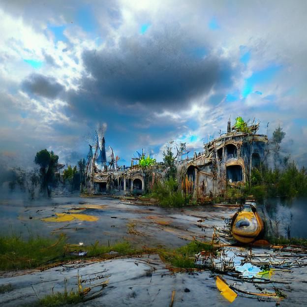 Future Disney World-deserted and destroyed - AI Generated Artwork ...