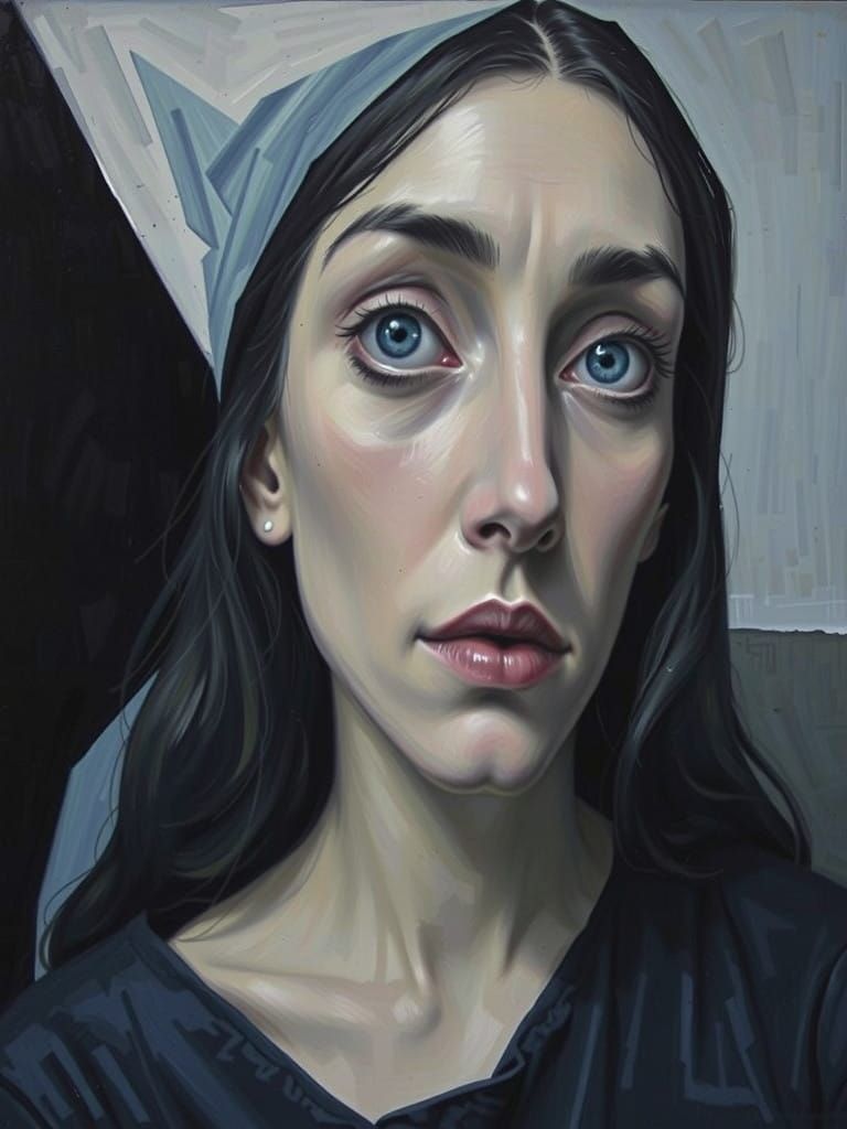 Sorrowful Young Woman Contemplating Life in Muted ... - AI Art