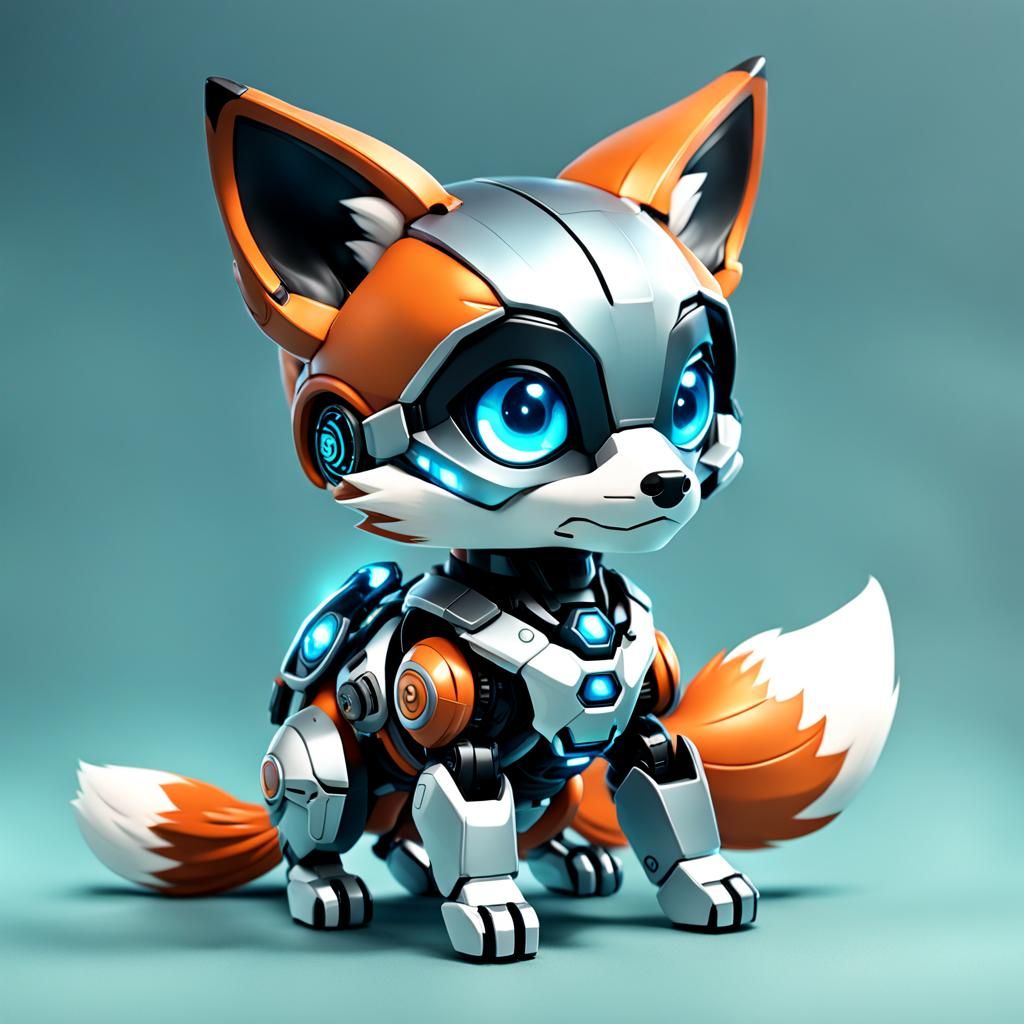 Cyborg chibi fox - AI Generated Artwork - NightCafe Creator