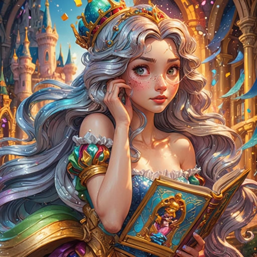 Bookworm Crursed with diseny princess like Beauty - AI Generated Artwork - NightCafe Creator