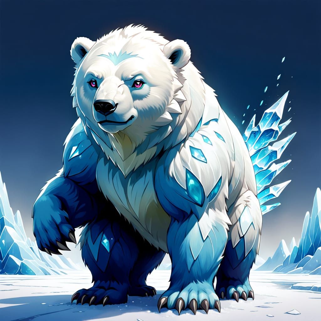 Majestic Polar Bear-Inspired Fakemon Exudes Streng... - AI Art
