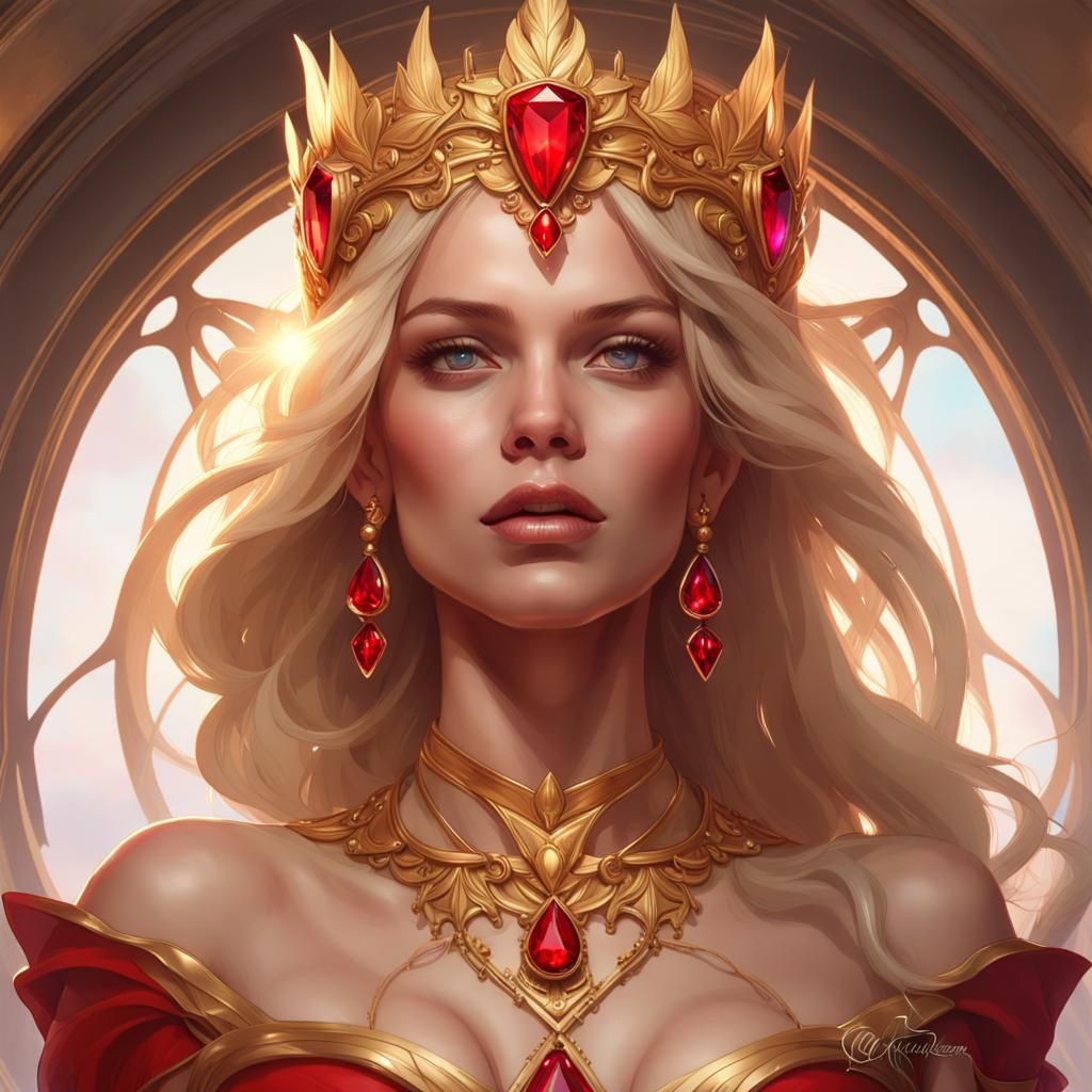 Ruby Queen Portrait - AI Generated Artwork - NightCafe Creator