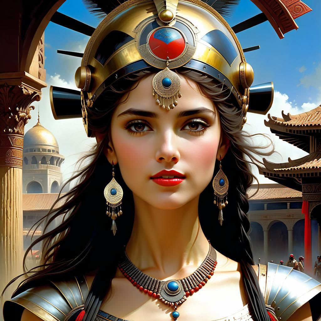 THE HELMET & THE WARRIOR PRINCESS - AI Generated Artwork - NightCafe ...