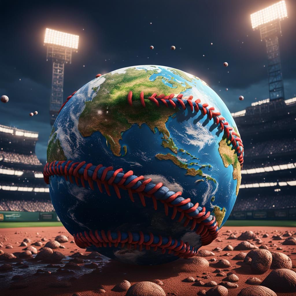 planet earth as a baseball - AI Generated Artwork - NightCafe Creator