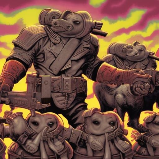 Alien pig invasion - AI Generated Artwork - NightCafe Creator