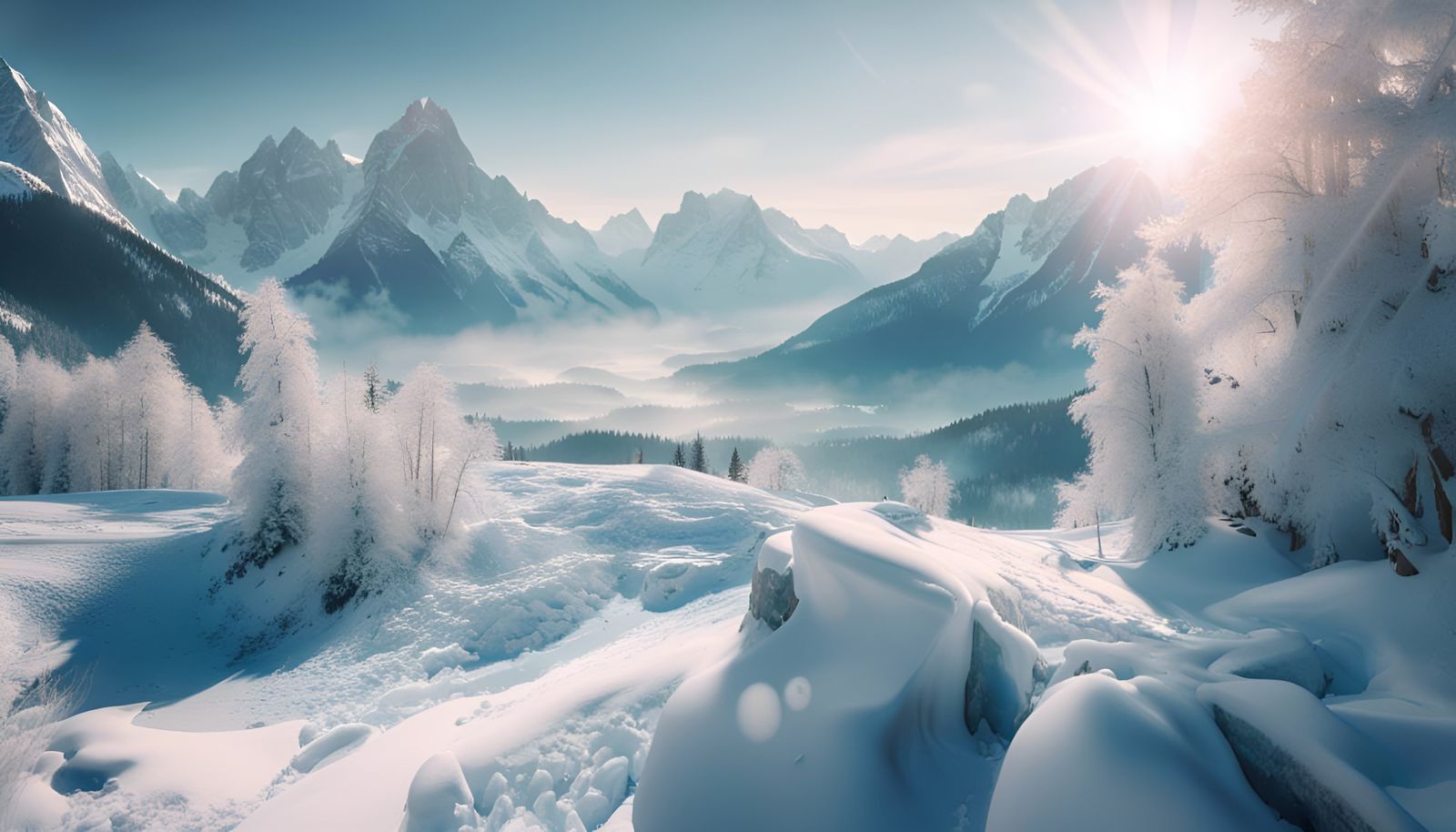Incredible icy landscape sunny day alps intricate mystical Photograph ...