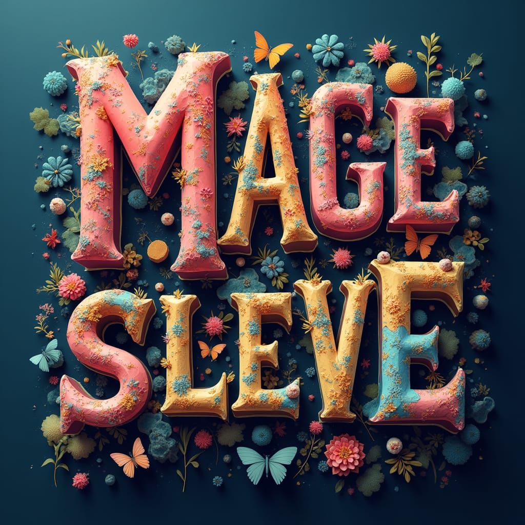 Vibrant Wordplay Designs with Morphing Letters and... - AI Art