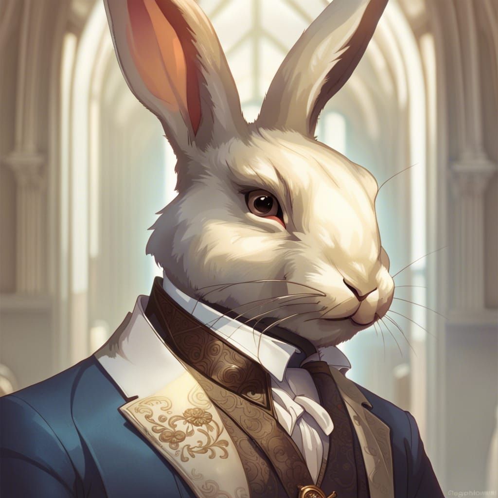 anthro rabbit wearing aristocratic fashion, edwardian era - AI ...