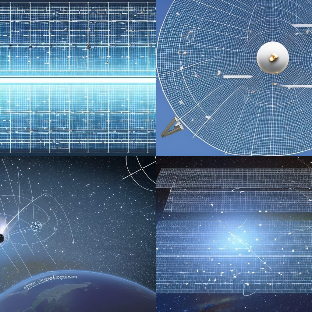 Imagine a grid-like arrangement of satellites in the sky, forming a low ...