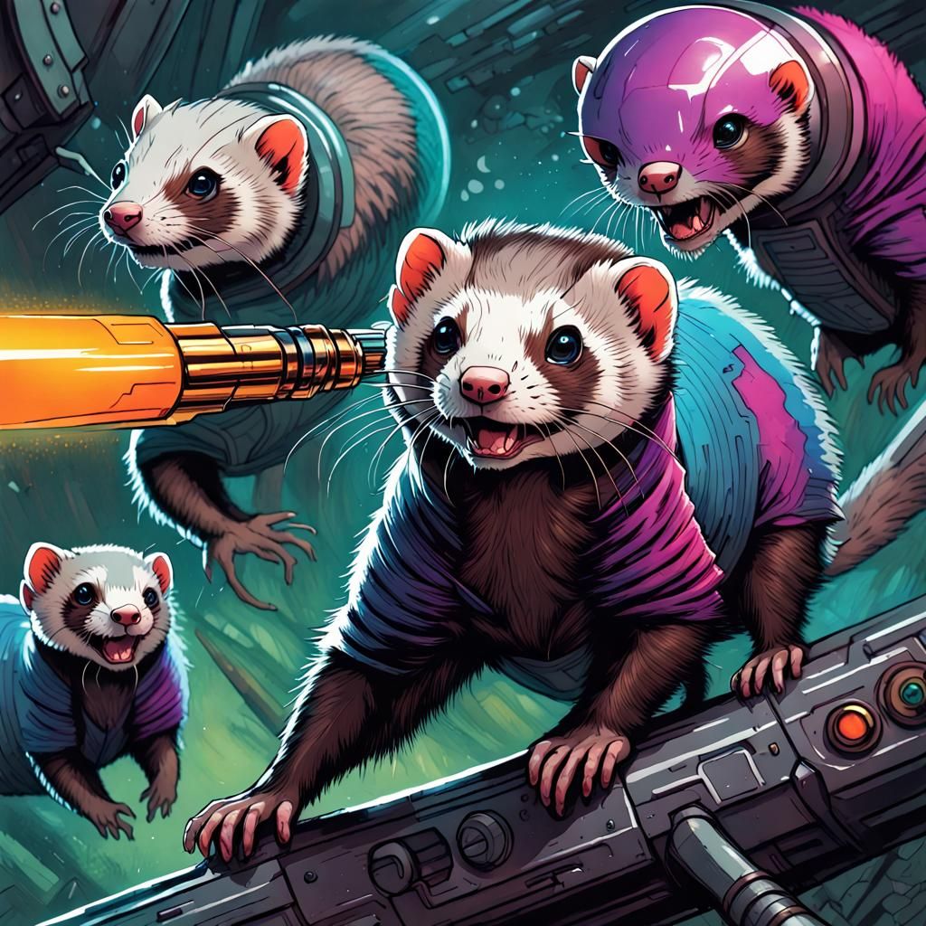 Ferret ballistic advantage - AI Generated Artwork - NightCafe Creator