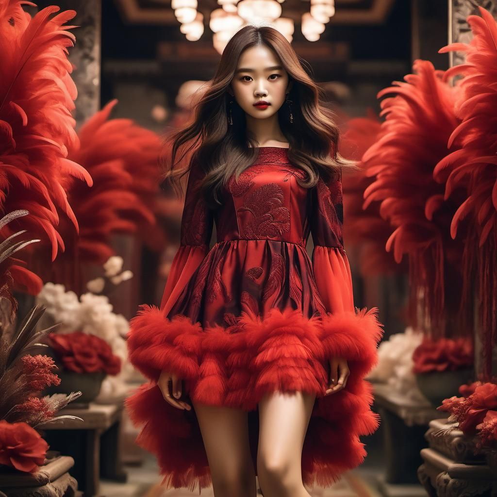 Red Mini Evening Dress Realistic & Creative. Redone. - AI Generated Artwork - NightCafe Creator