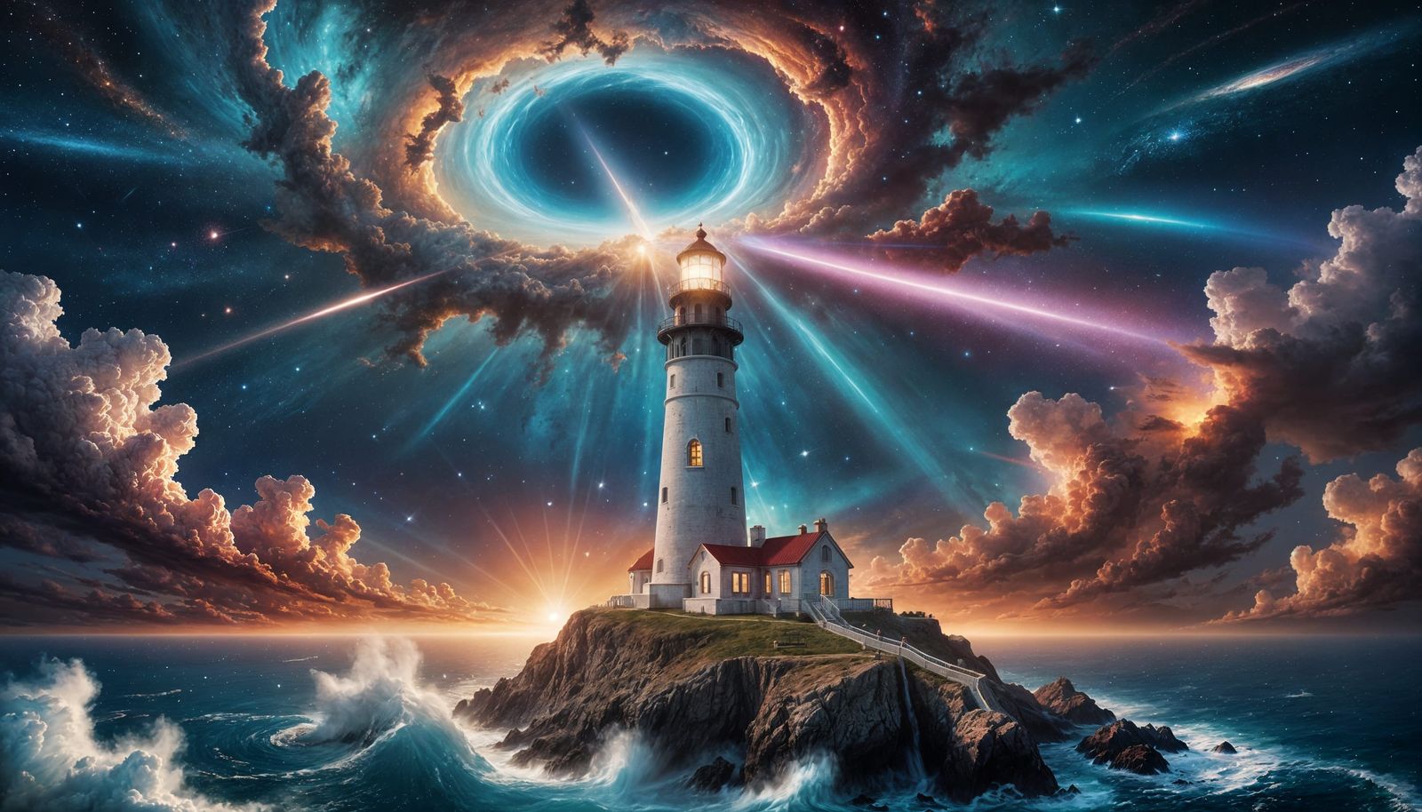 Cosmic Lighthouse - Cosmic Beacon Illuminates Wormhole Odyss...