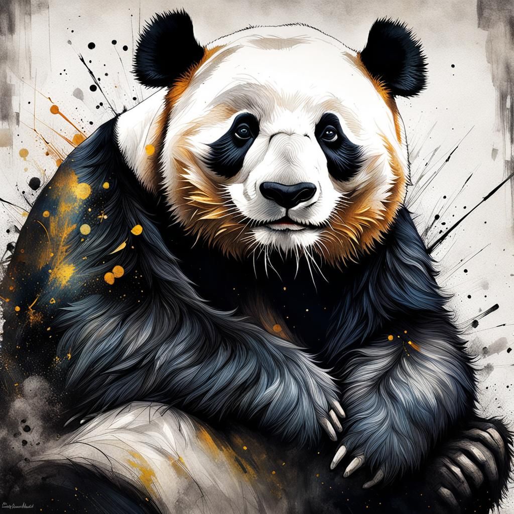 Close up portrait: "Moving Rolling Patterned Obese Giant Panda Optical ...