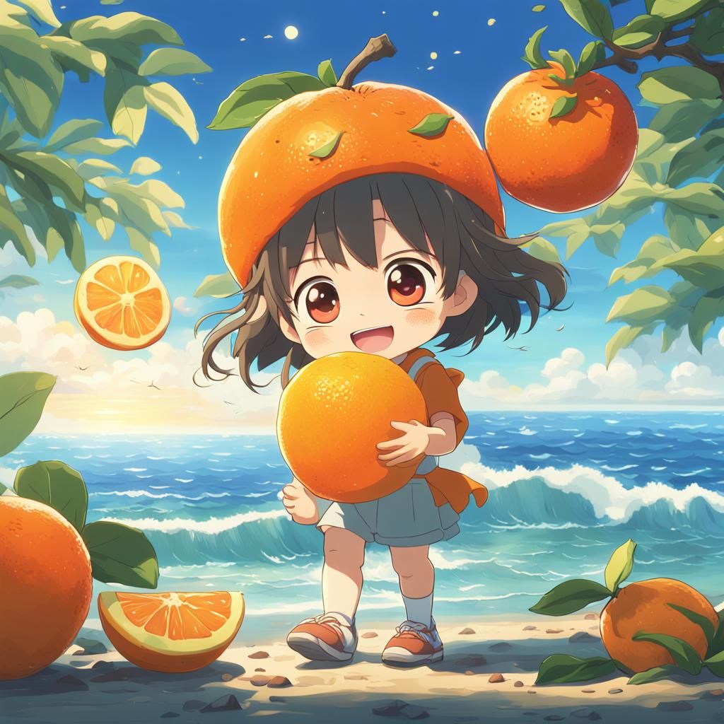 Chibi orange character - AI Generated Artwork - NightCafe Creator