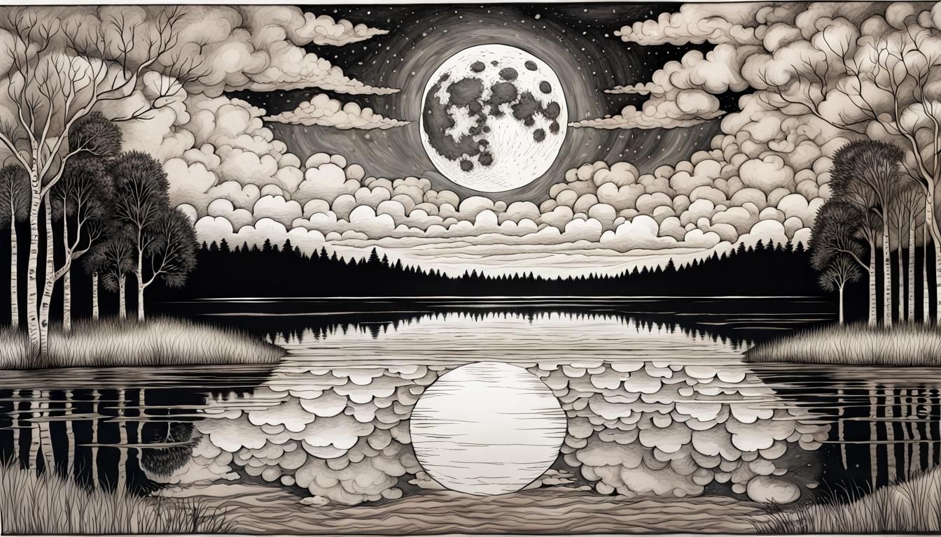 Monochrome ink line art. Pyrography. I want to know if you can live ...