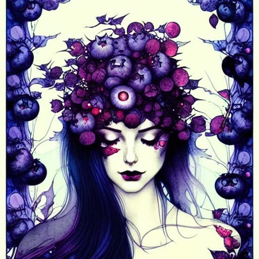 Blueberry Lady - AI Generated Artwork - NightCafe Creator