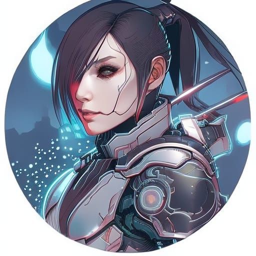 Female Cyborg ninja #2 - AI Generated Artwork - NightCafe Creator