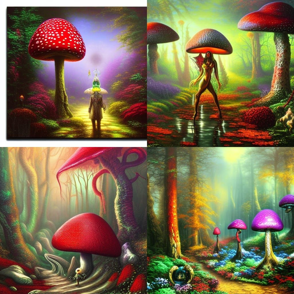 hallucinations on amanita muscaria in dreamlike woods ethereal fantasy ...