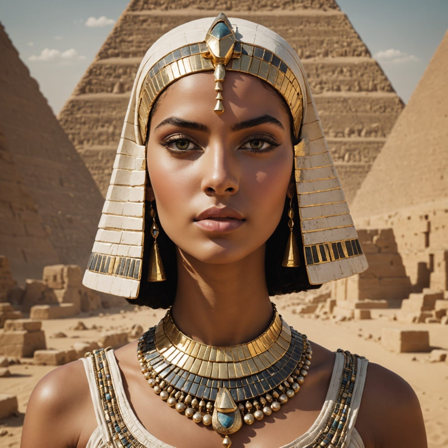 Portrait of a very sweet Cleopatra. A delicate airy shade of creamy ...