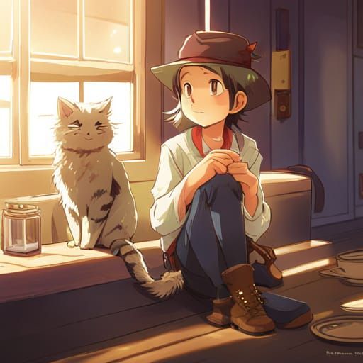 Oc refrence sheet cartoon cowboy cat furry - AI Generated Artwork ...