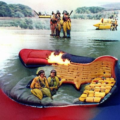 American fire raft - AI Generated Artwork - NightCafe Creator