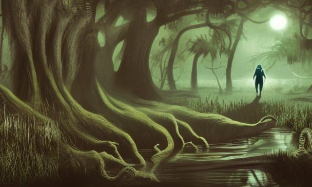 swamp planet, space, alien, otherworldly, science fiction, - AI ...