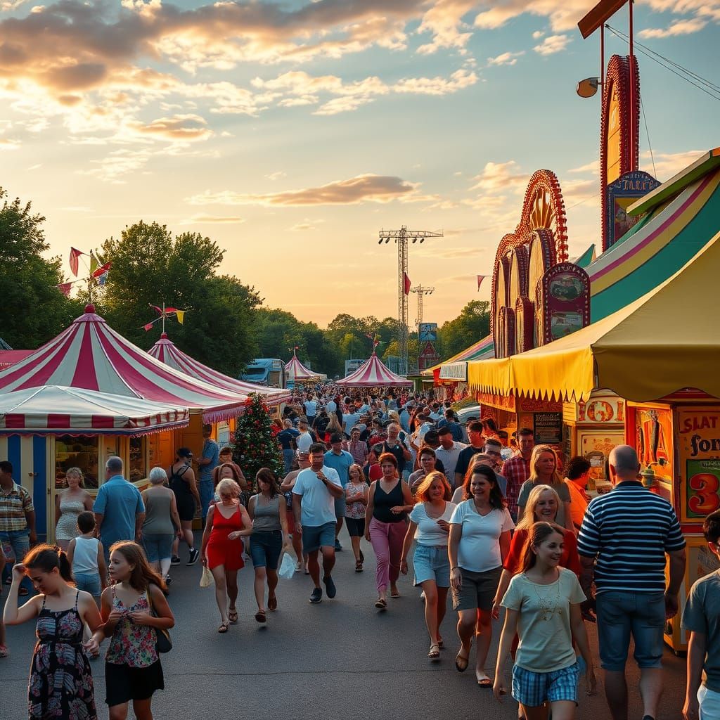 Fête foraines. Photo réaliste. - Vibrant French Traveling Fa...
