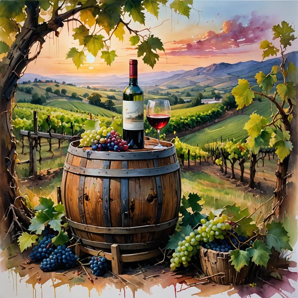 wine from the vineyard - AI Generated Artwork - NightCafe Creator