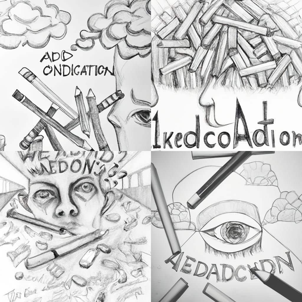 addiction mindscape pencil sketch - AI Generated Artwork - NightCafe ...