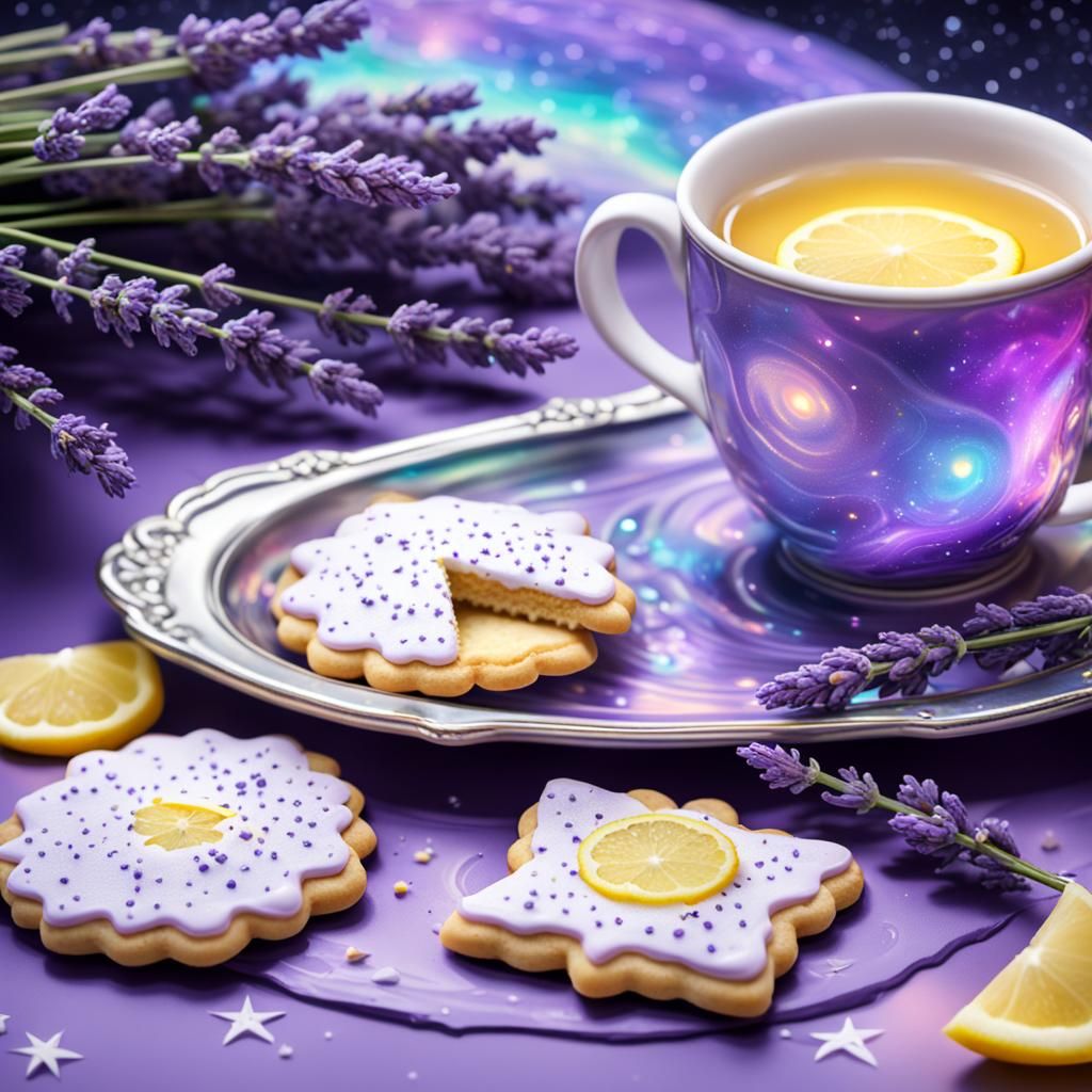Cosmic Lemon Lavender Tea & Cookies - AI Generated Artwork - NightCafe ...