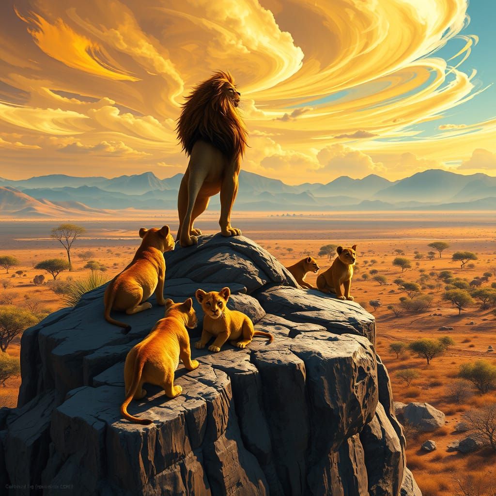 The Loin King : Simba is see his people.