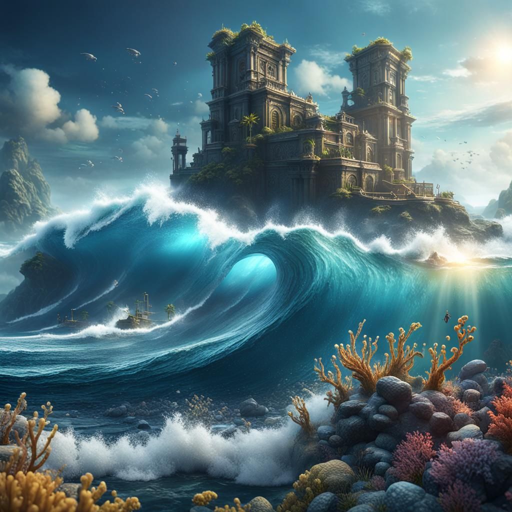 Ocean Waves - AI Generated Artwork - NightCafe Creator