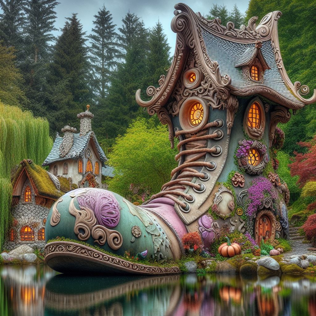 Fairy boot house - AI Generated Artwork - NightCafe Creator