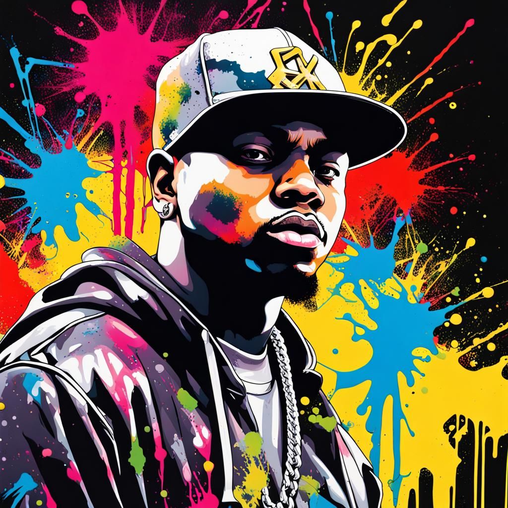 Rapper splatter - AI Generated Artwork - NightCafe Creator