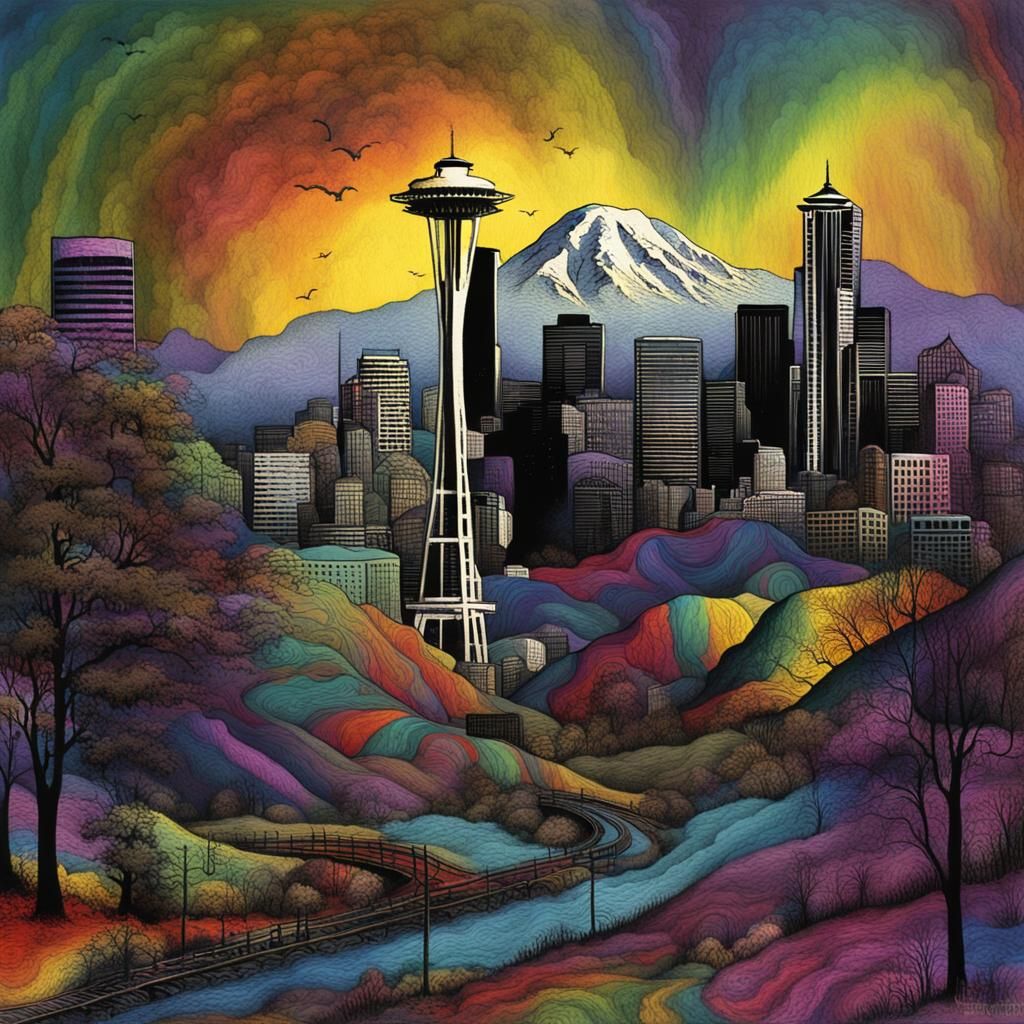 Surreal Seattle - AI Generated Artwork - NightCafe Creator
