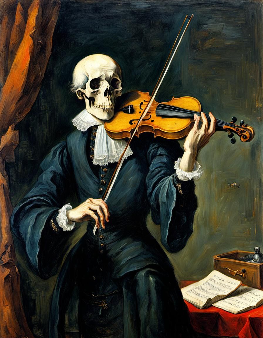 Death Playing the Violin - AI Generated Artwork - NightCafe Creator
