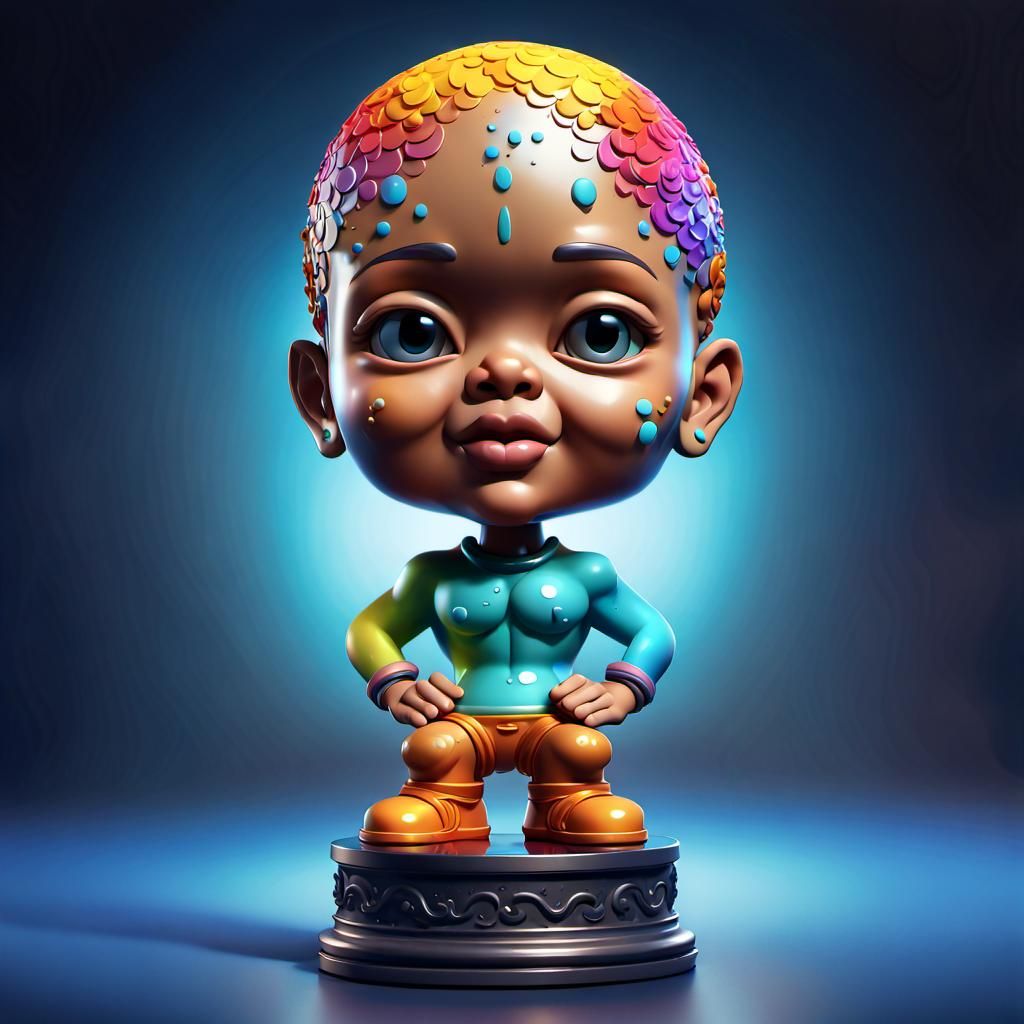 Rainbow Bubblehead - AI Generated Artwork - NightCafe Creator