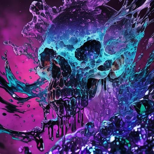 Liquid skull - AI Generated Artwork - NightCafe Creator
