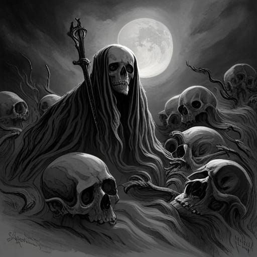 God of skulls - AI Generated Artwork - NightCafe Creator