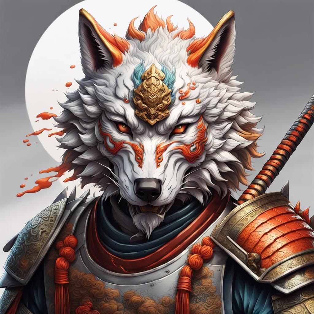 Ninja Wolf - AI Generated Artwork - NightCafe Creator