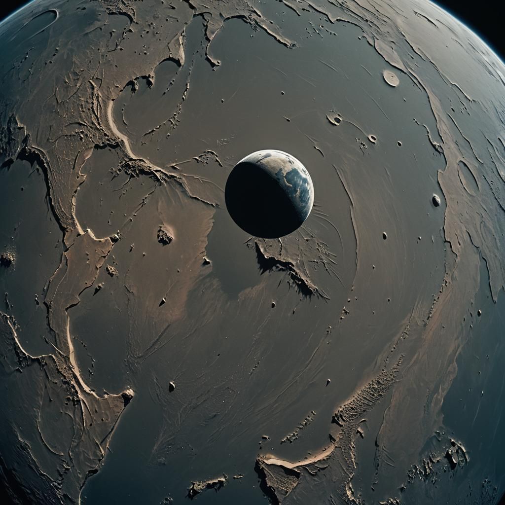 Moon's Cinematic Shadow Falls Across the Earth - AI Art