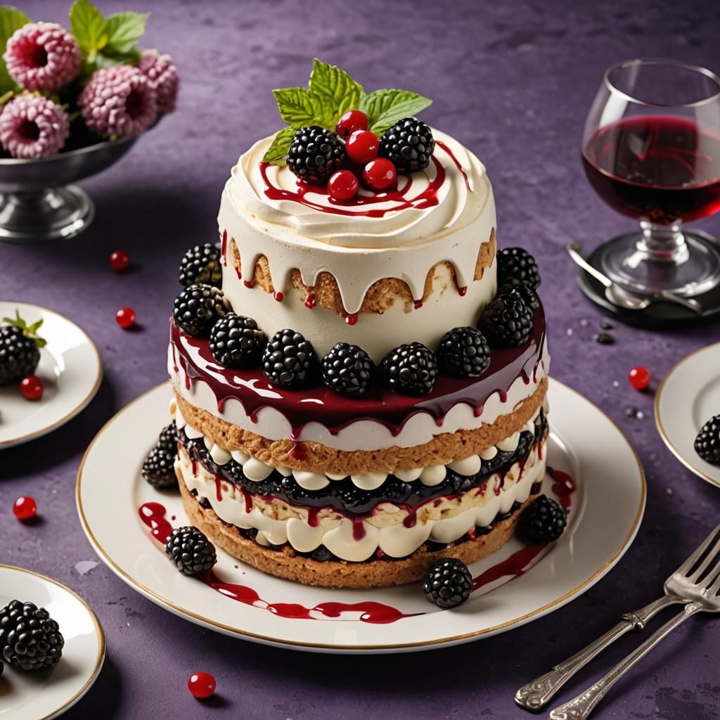 Blackberry cake - AI Generated Artwork - NightCafe Creator