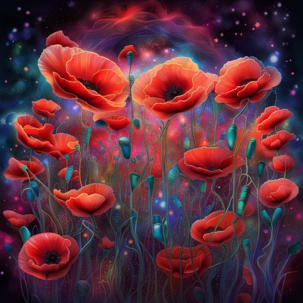 High school string orchestra. Poppies - AI Generated Artwork ...