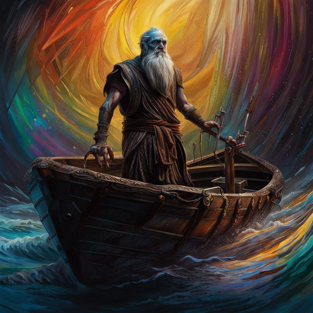 Charon and his boat - AI Generated Artwork - NightCafe Creator