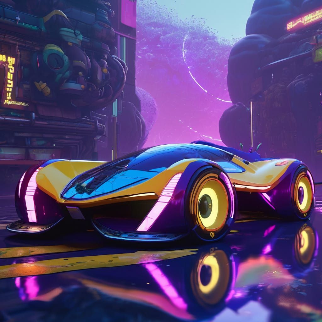 Hyperdrive Electric Speedster Unleashes Cosmic Fur... - AI Art