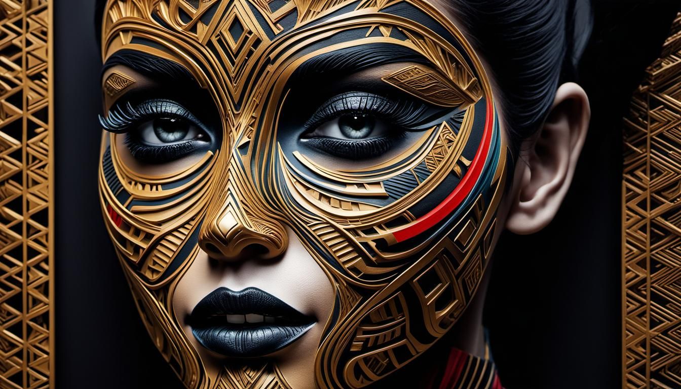 Image: Abstract artwork featuring a stylized human face. (2) - AI ...