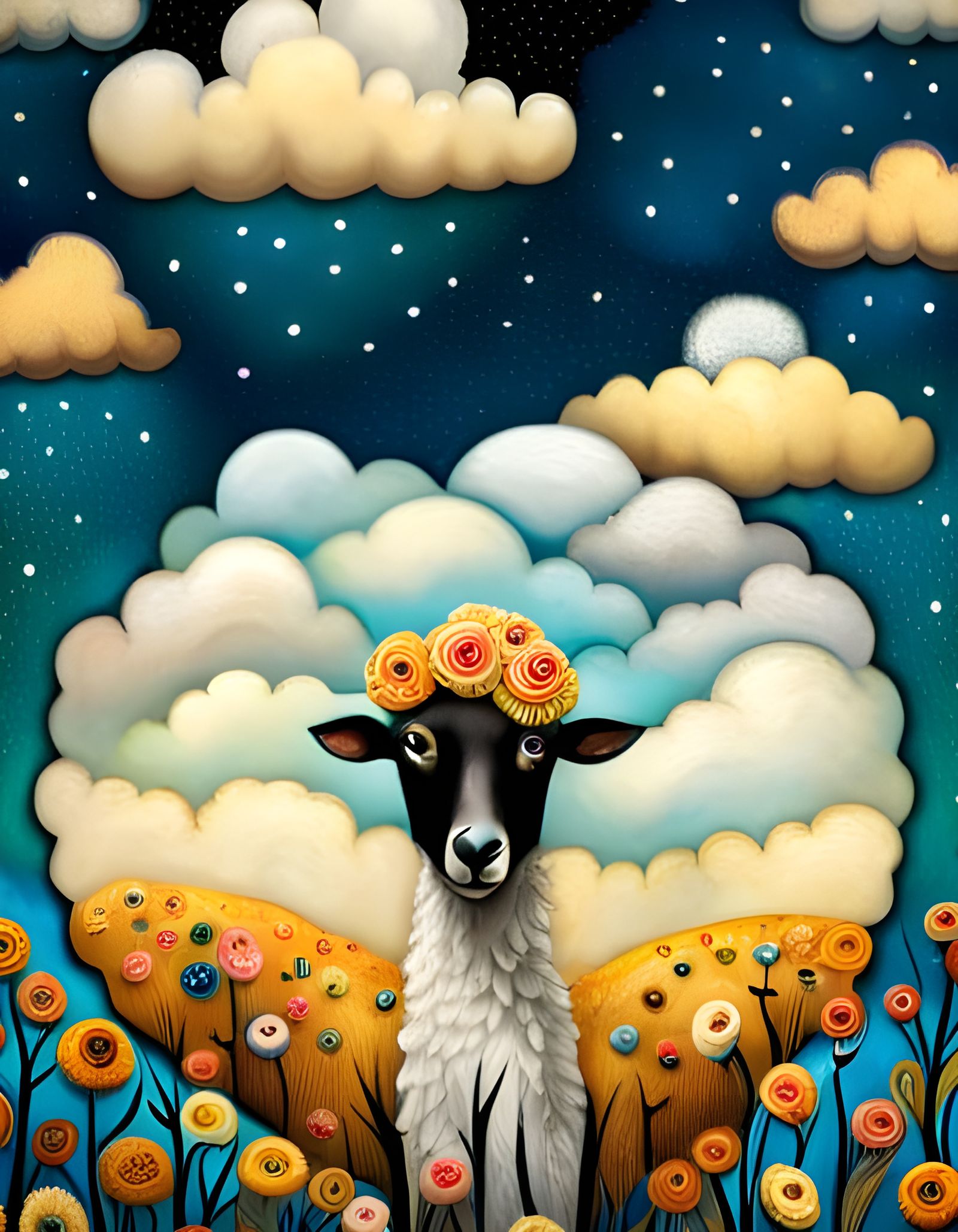 Cloud Sheep One - AI Generated Artwork - NightCafe Creator