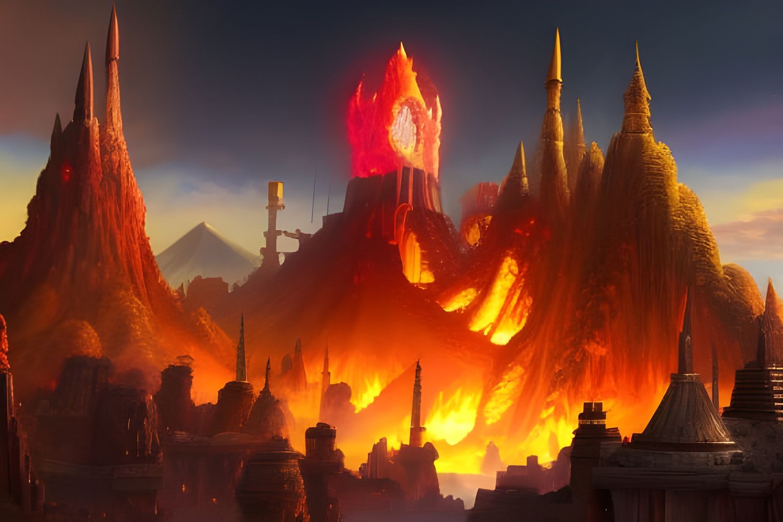 Volcano Kingdom - AI Generated Artwork - NightCafe Creator