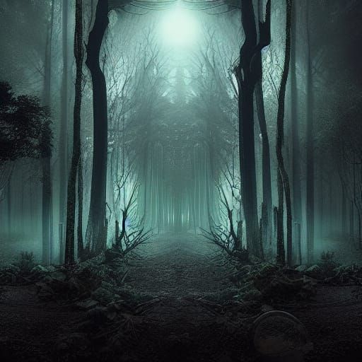 Erie dark forest - AI Generated Artwork - NightCafe Creator